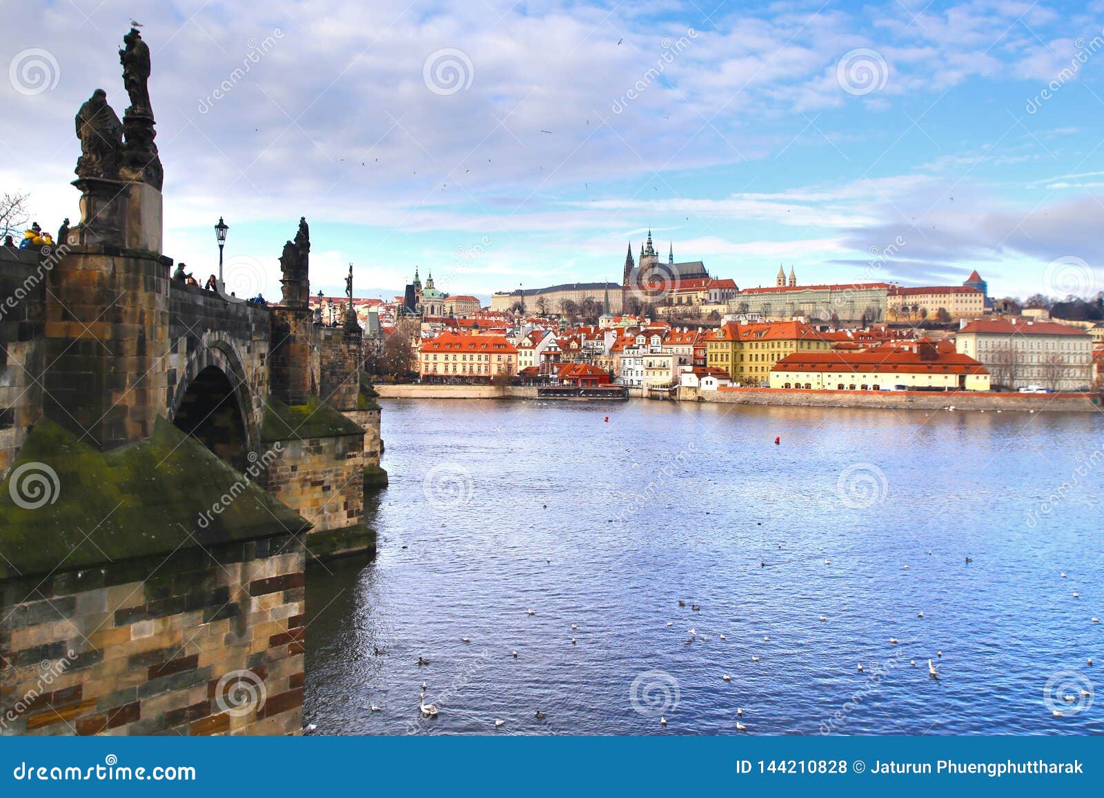 The Prague Castle View from Charles Bridge in Prague, Czech Republic ...