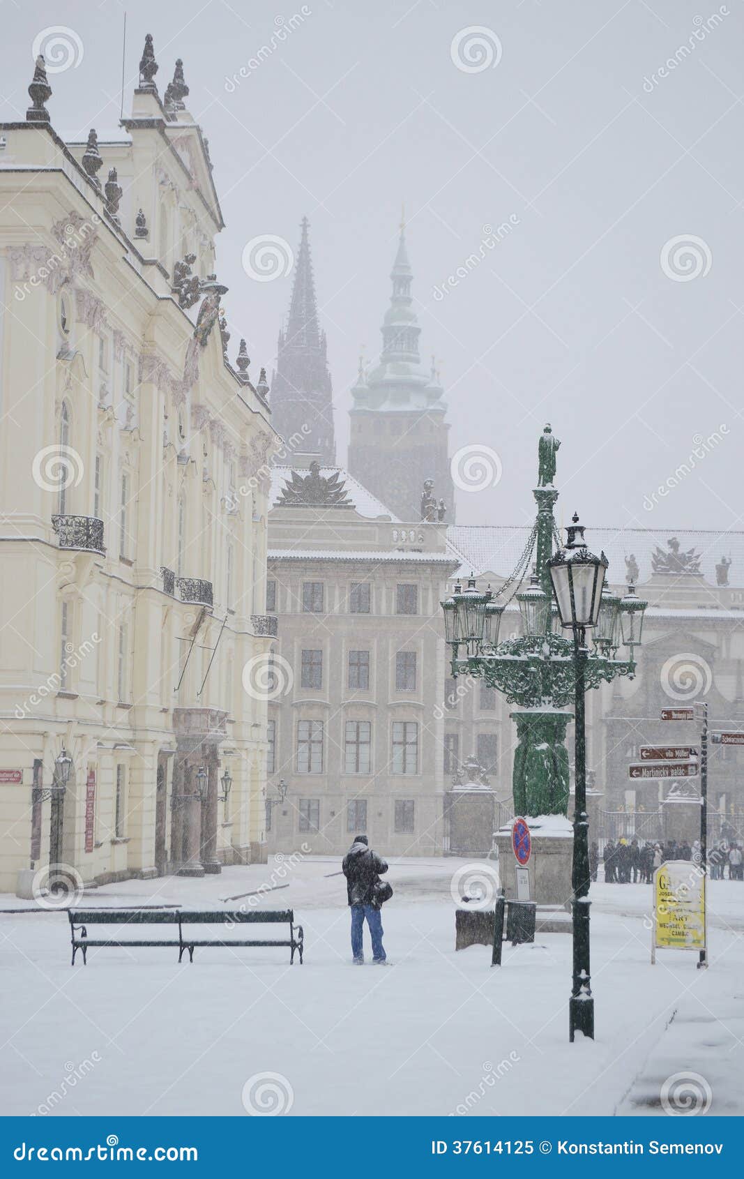 Prague Castle in Winter with Snow Editorial Image - Image of history ...