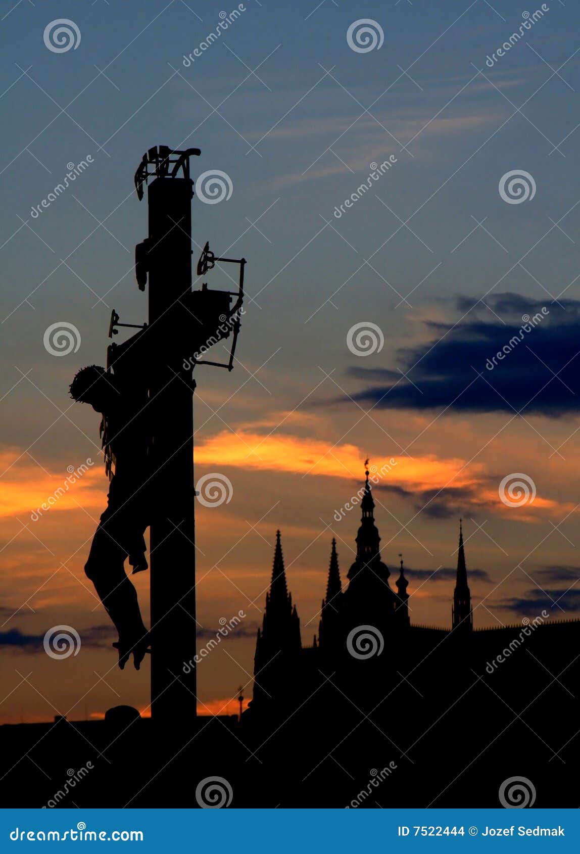 Prague - Charles Bridge - Cross Stock Photo - Image of prague, statuary ...