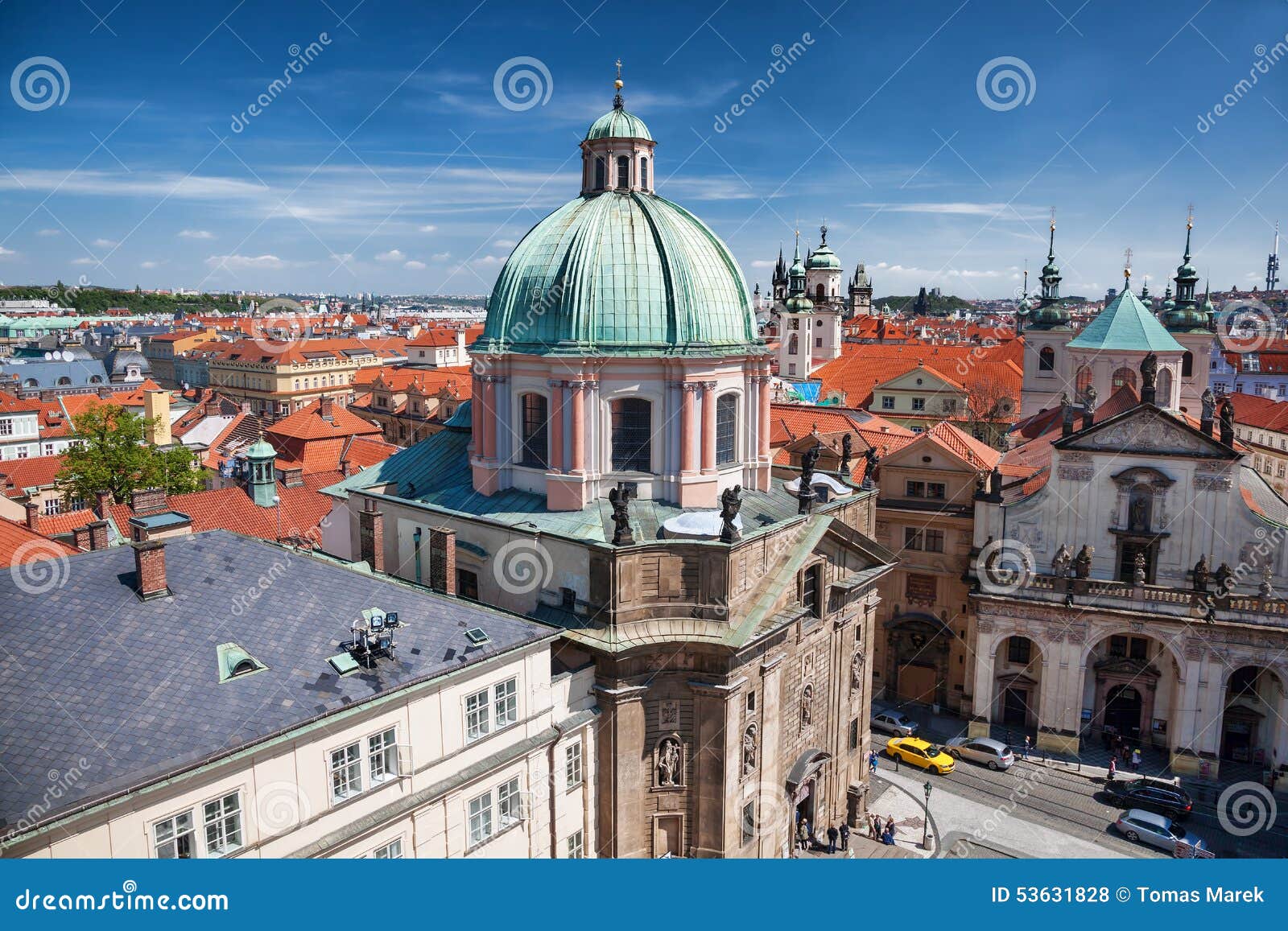 Prague with Churches in Czech Republic Stock Photo - Image of europe ...