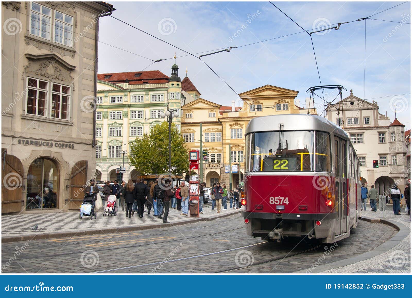 Prague city centre tram editorial photography. Image of european - 19142852