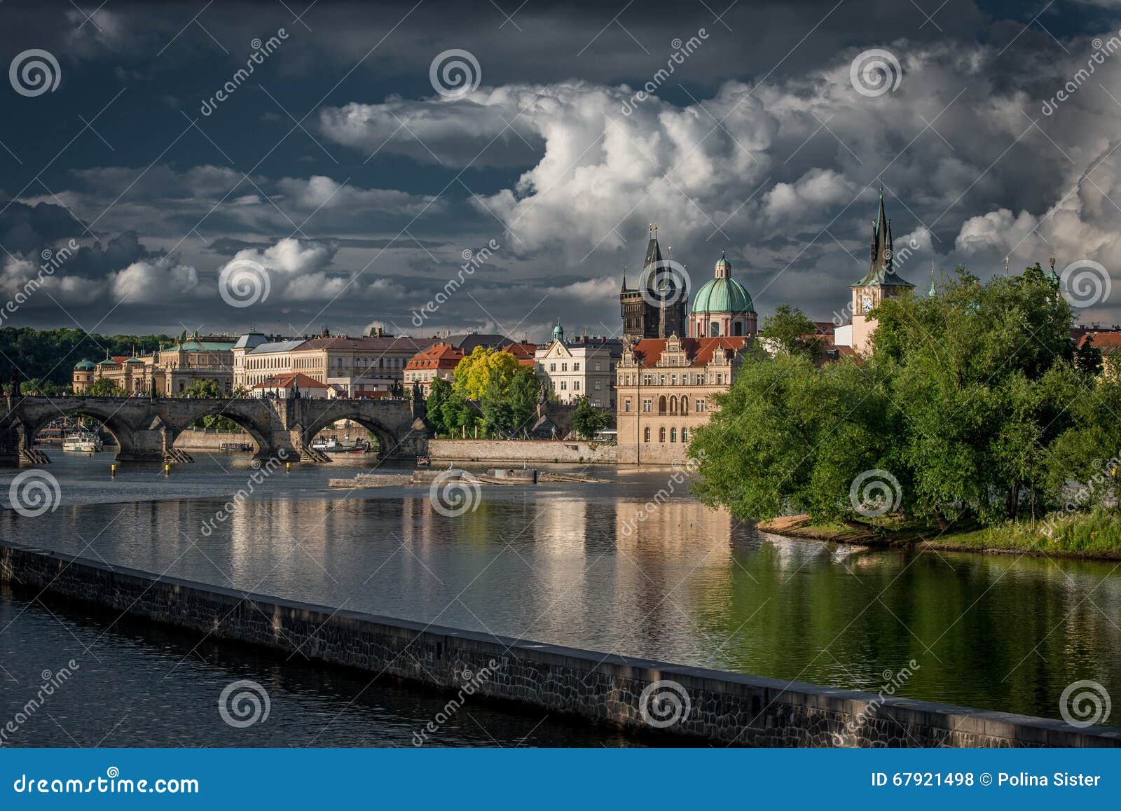 Prague stock photo. Image of spires, city, landscape - 67921498