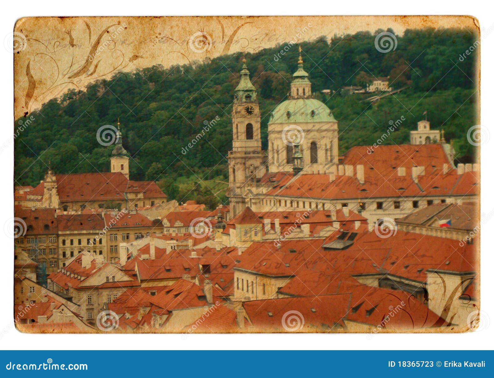 Prague city postcard stock image. Image of time, postcard - 18365723