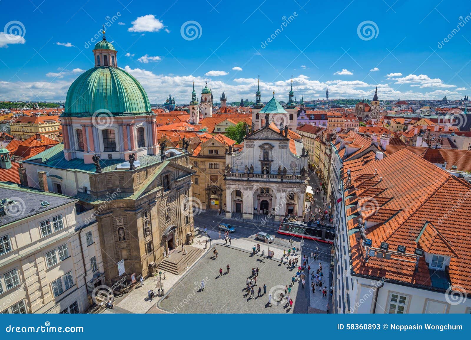 Prague City Skyline - Czech Republic Stock Image - Image of building ...
