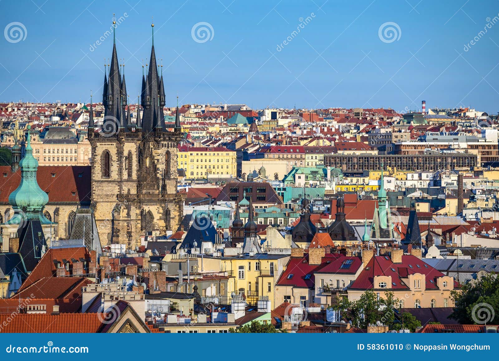 Prague City Skyline - Czech Republic Stock Photo - Image of europe ...