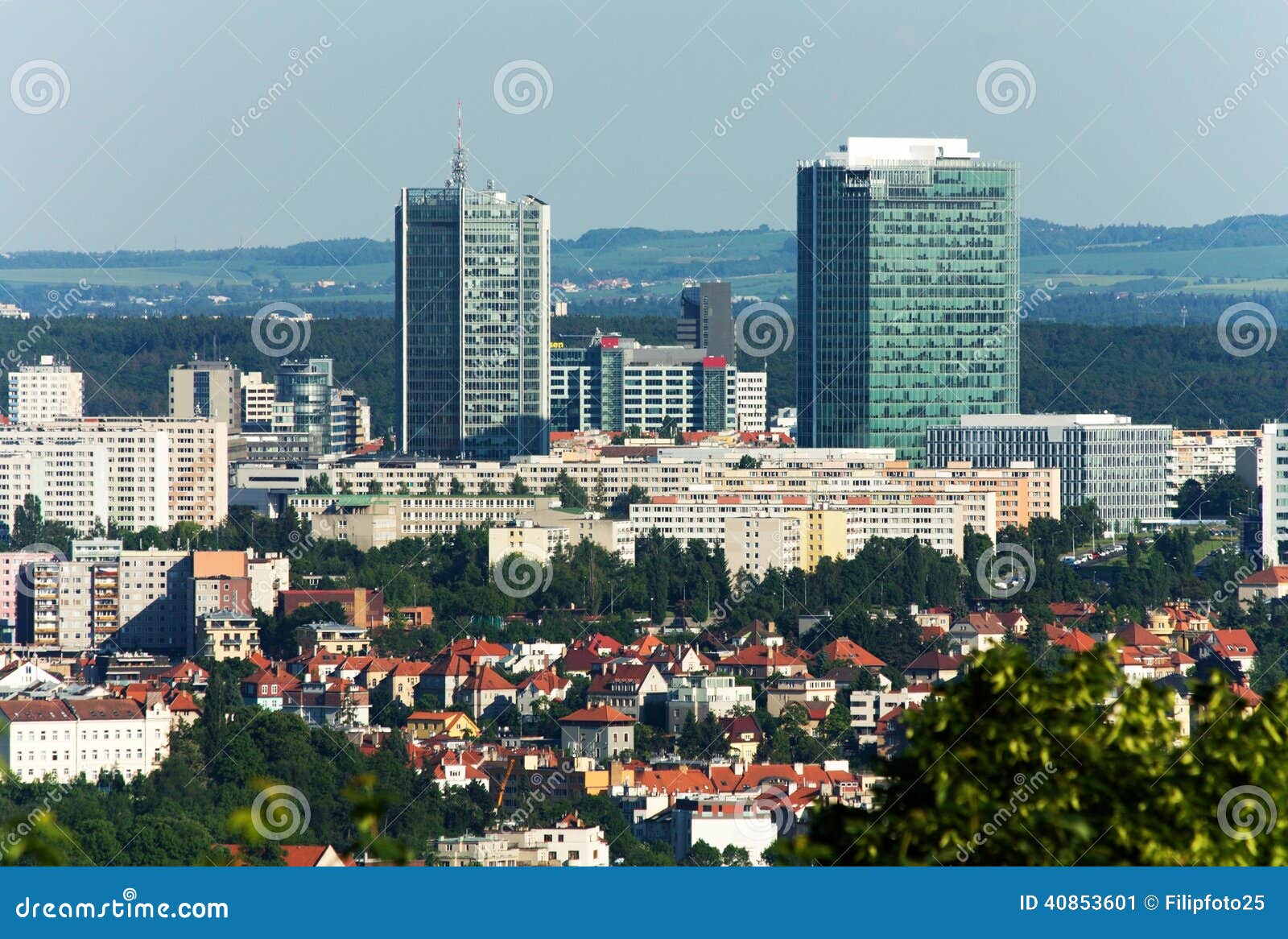 Prague city tower stock image. Image of travel, republic - 40853601