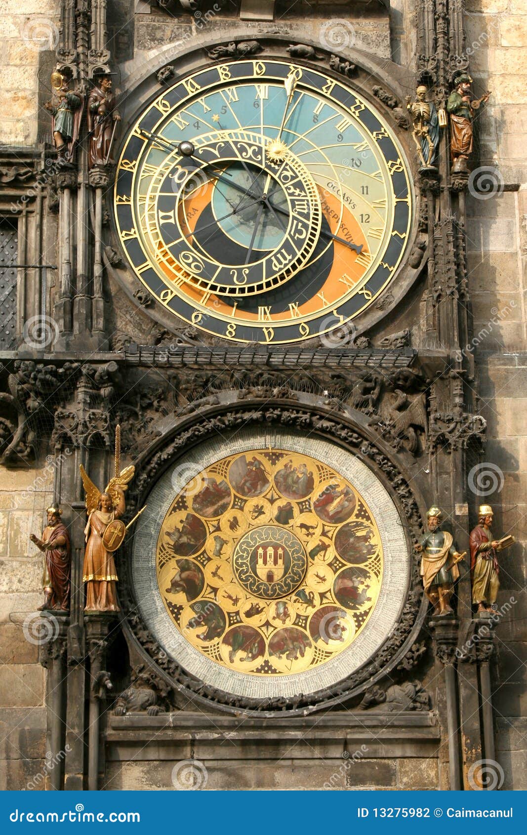 Prague Clock stock photo. Image of church, astronomical - 13275982