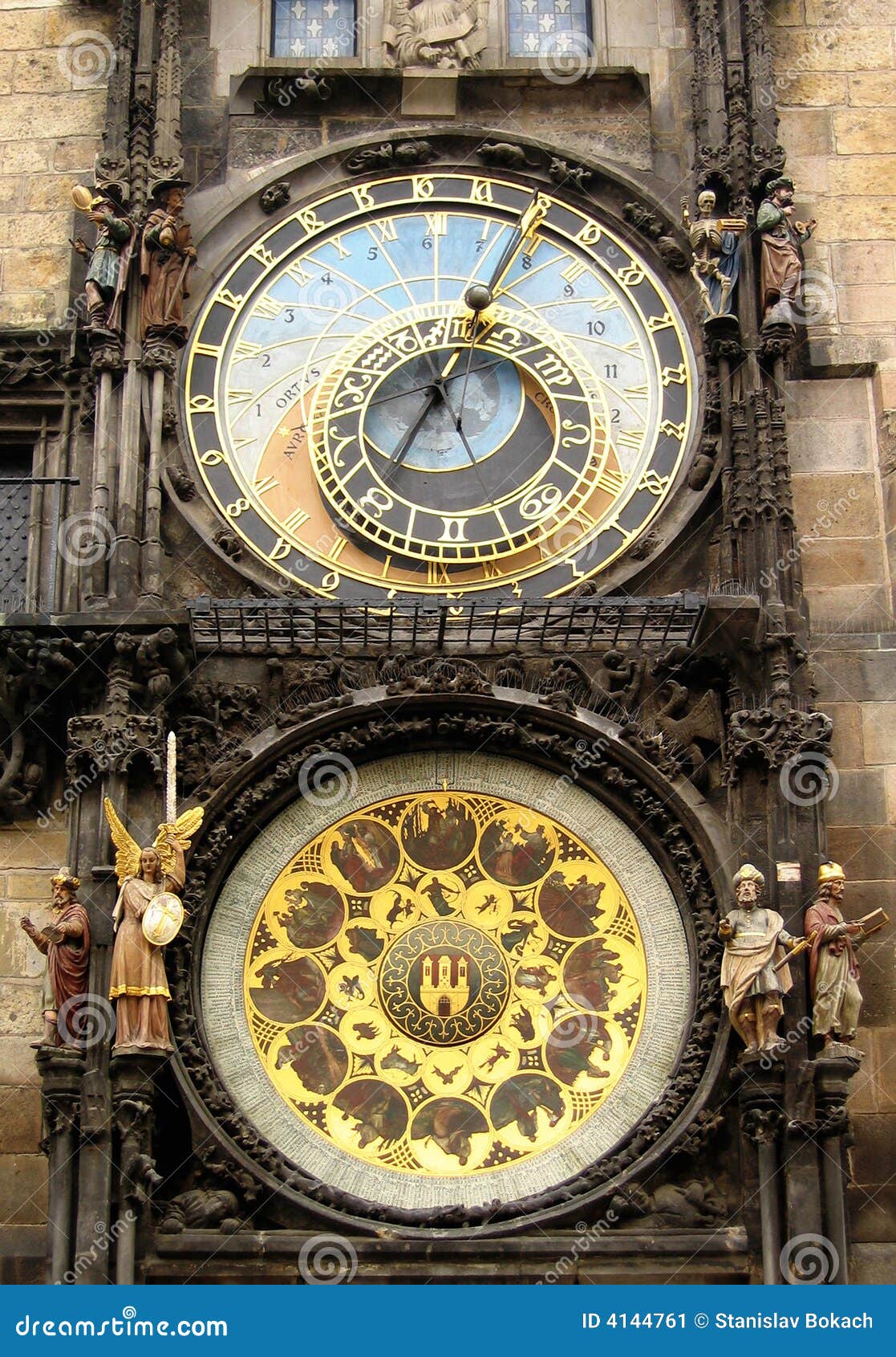 Prague clock stock image. Image of hand, gold, decoration - 4144761