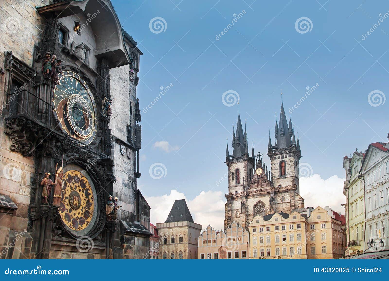 Prague clock stock image. Image of detail, crowd, medieval - 43820025