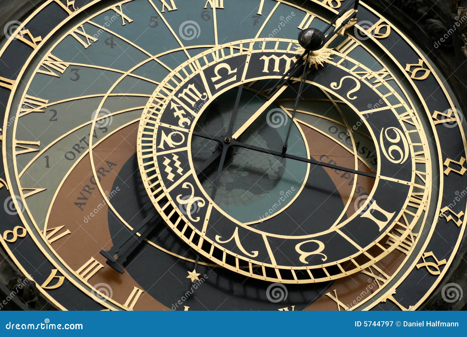 Prague Clock, Old Town Square Stock Image - Image of solar, landmark ...