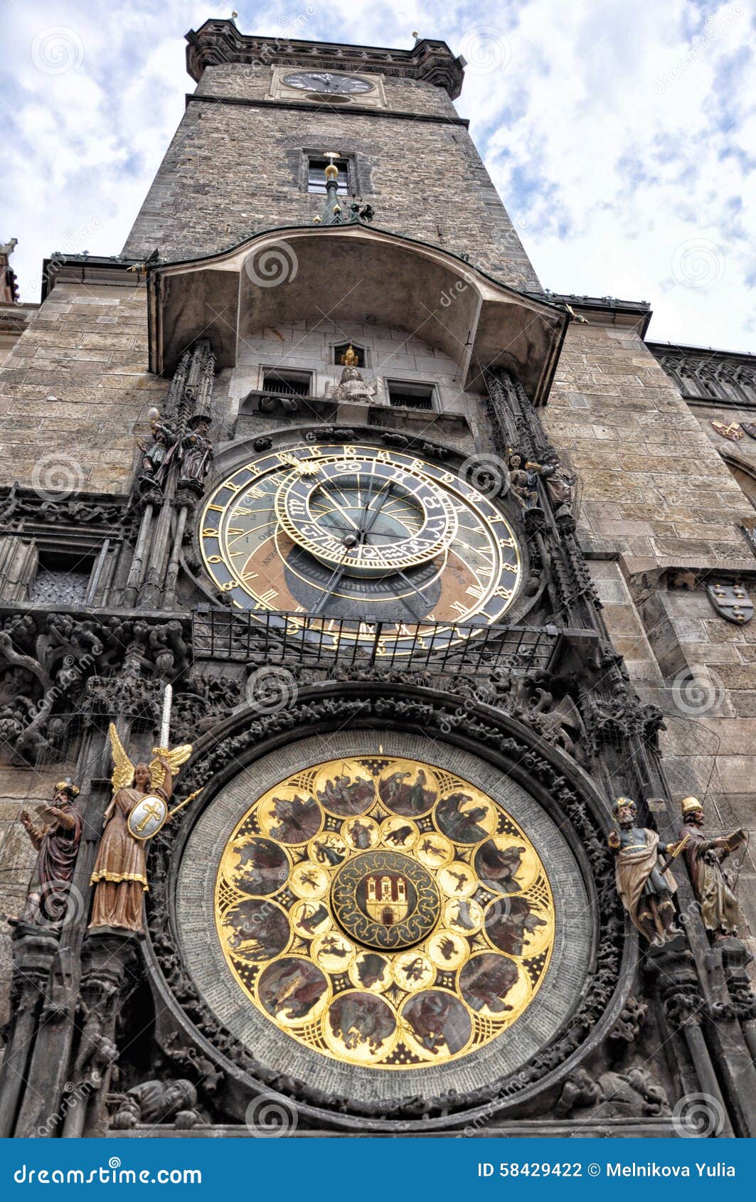 Prague Clock Tower editorial photography. Image of closeup - 58429422