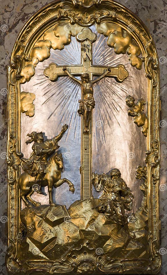 Prague - Cross from Baroque Altar Stock Photo - Image of cross, church ...