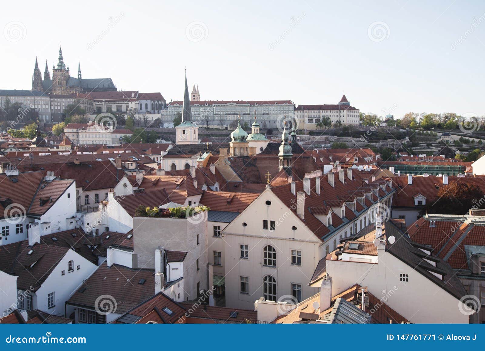 Prague, Czech Republic, April 22, 2019 - View of Prague from a Height ...