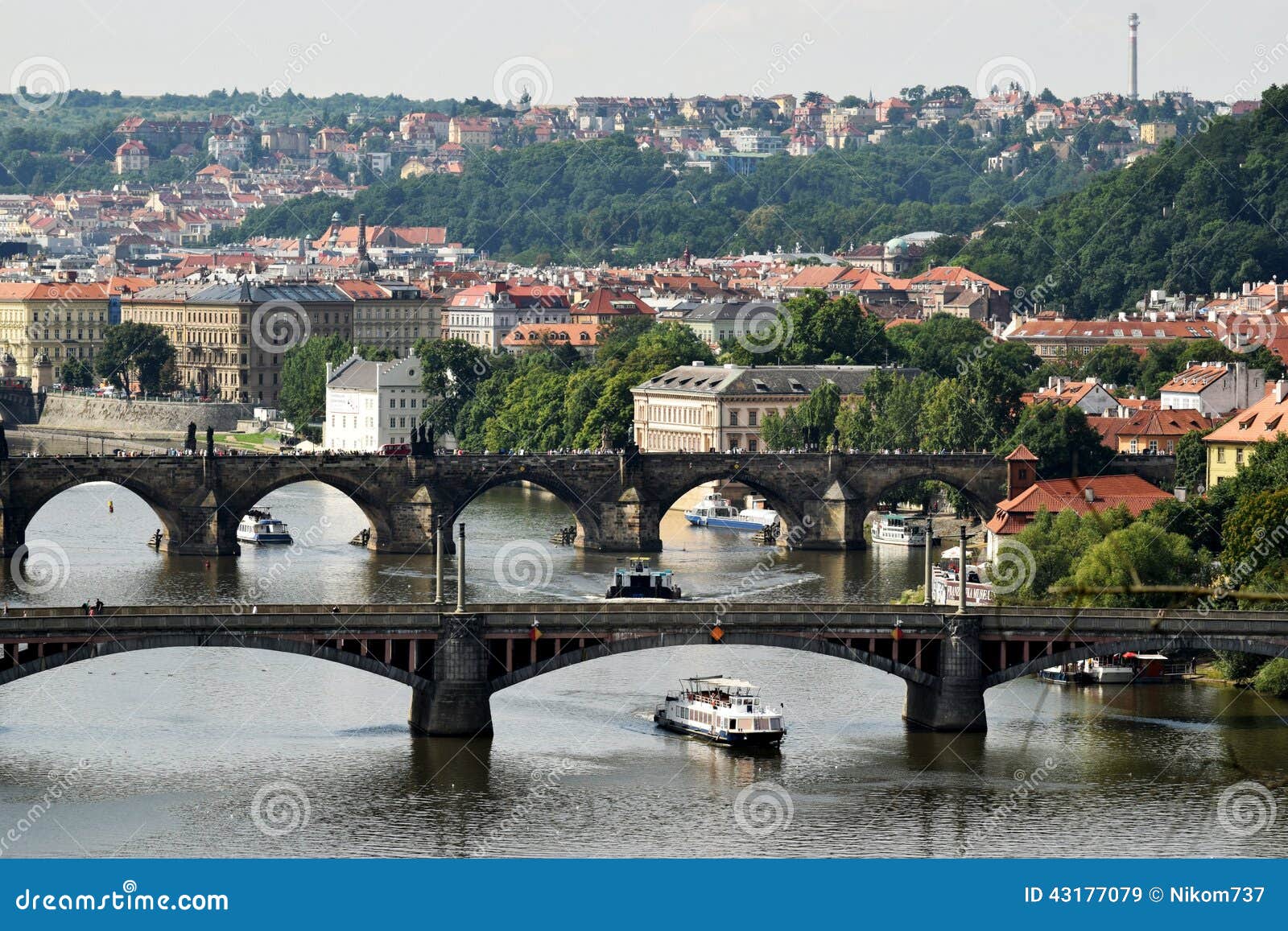 Prague stock image. Image of czech, canal, waterway, bridge - 43177079