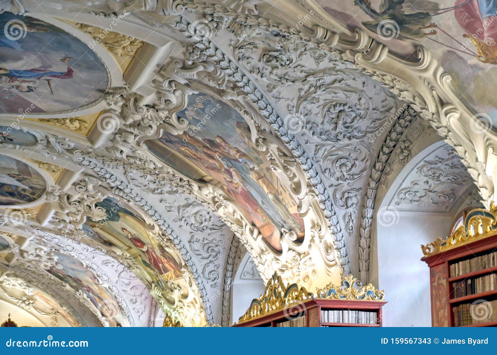The Library at the Strahov Monastery Located in Strahov, Prague, Czech ...