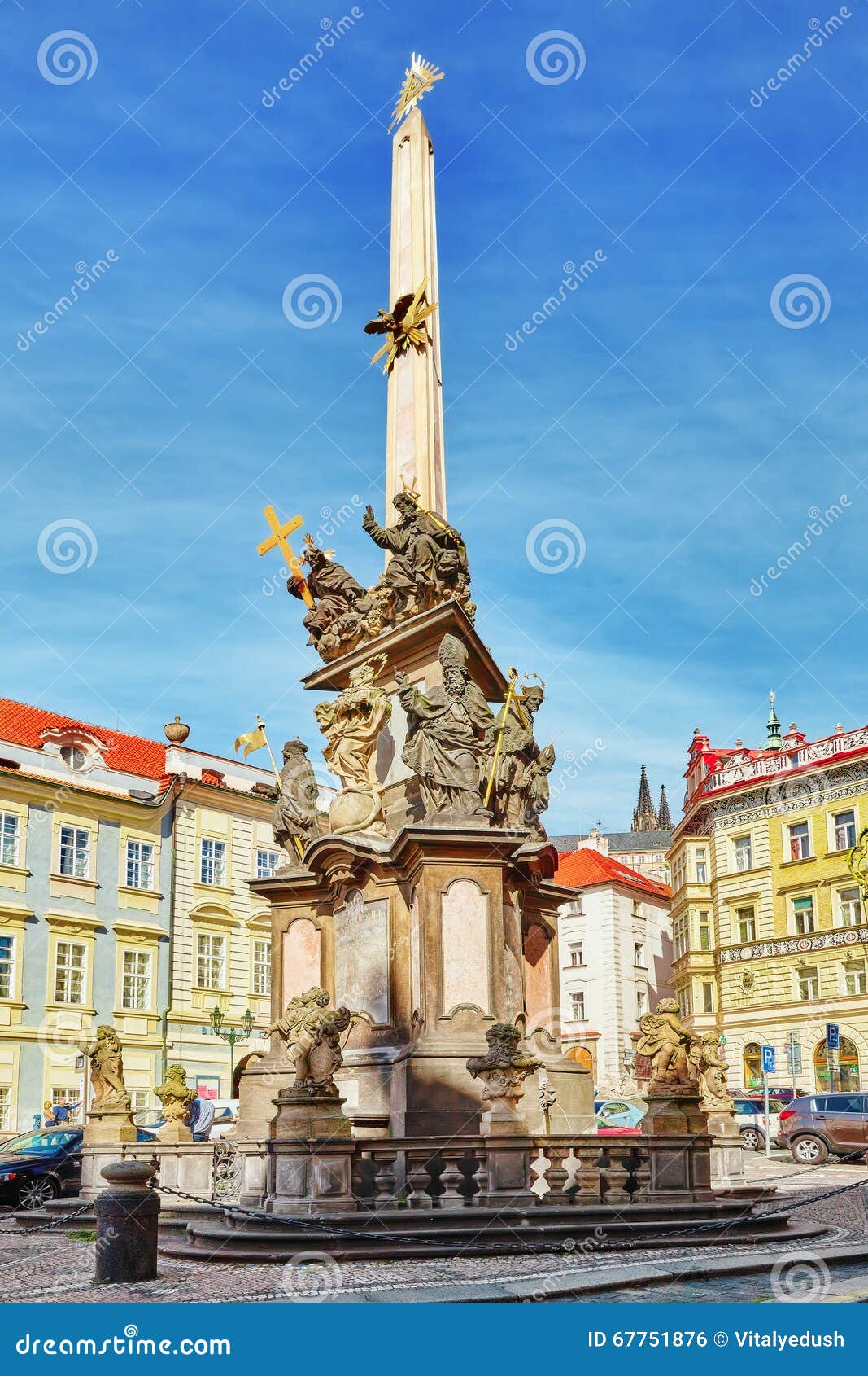 PRAGUE, CZECH REPUBLIC-SEPTEMBER 05, 2015:Marian Columns are Religious ...