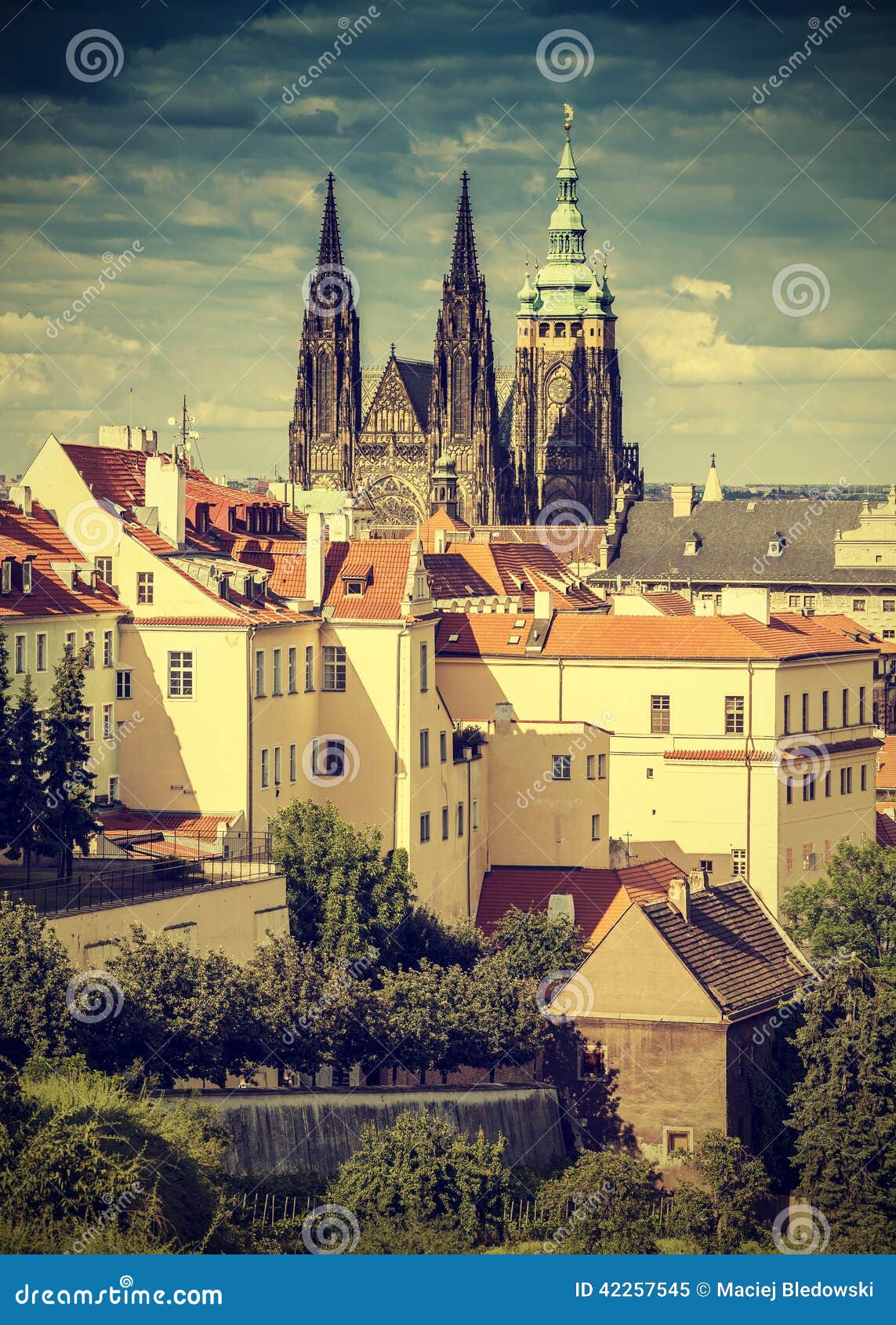 Prague, Czech Republic, Vintage Retro Instagram Effect.. Stock Image ...