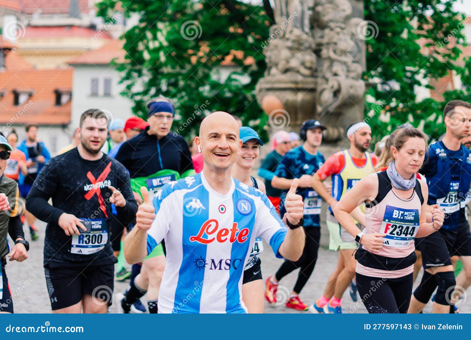 Prague, Czechia - 7th May 2023 - Group Athletes Runners Run Marathon in ...