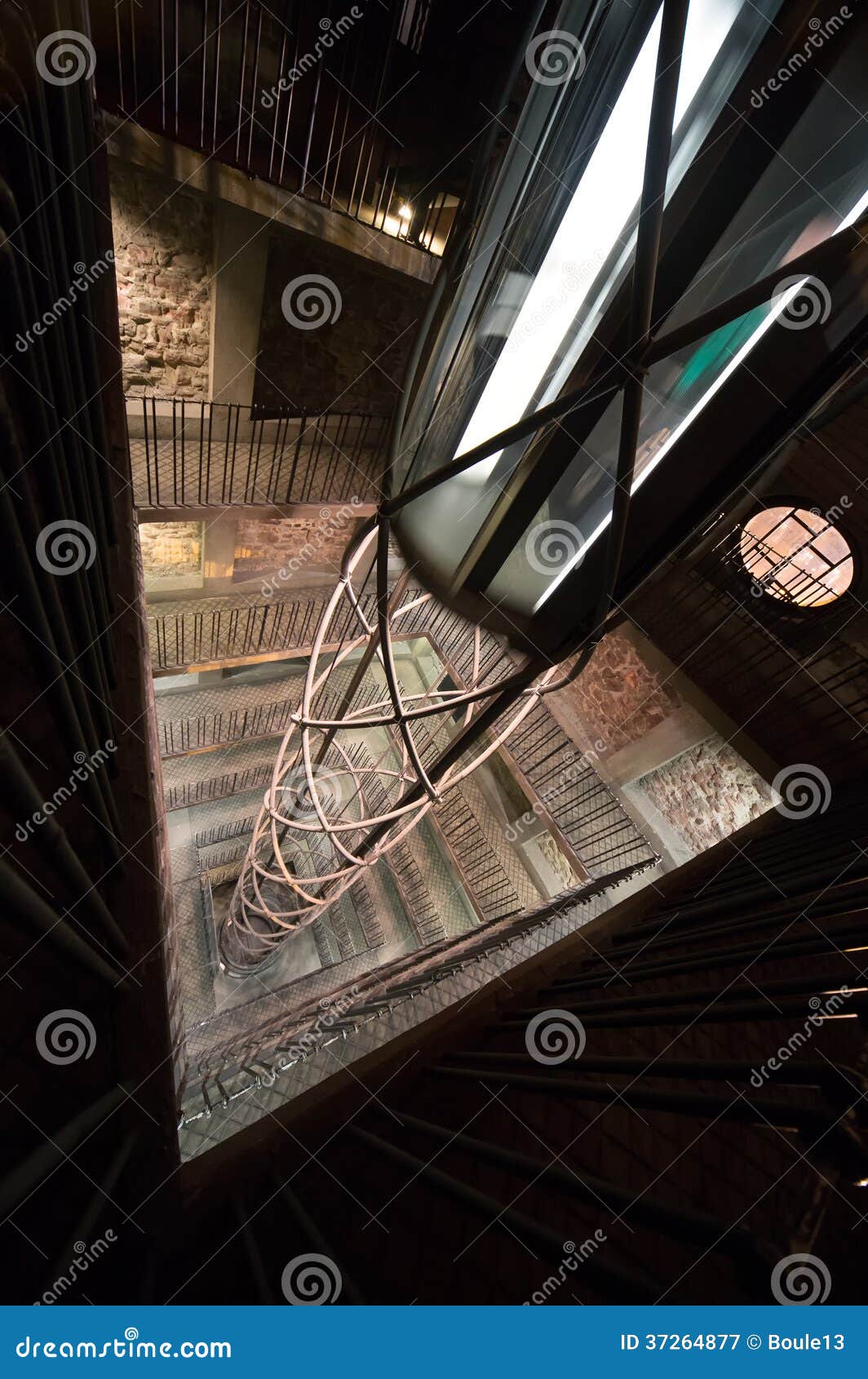 Prague. Elevator in the Tower Stock Image - Image of elevator, design ...