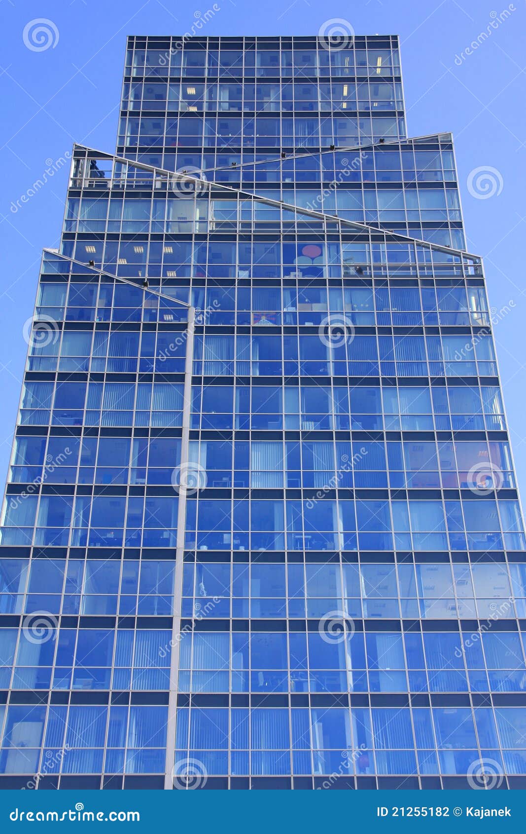 Prague Glass Skyscraper on the Blue Sky Stock Photo - Image of office ...