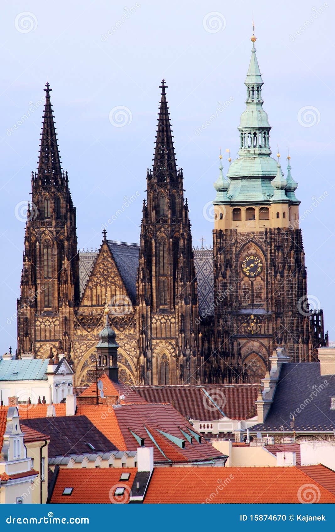 Prague gothic Castle stock photo. Image of europe, bridge - 15874670