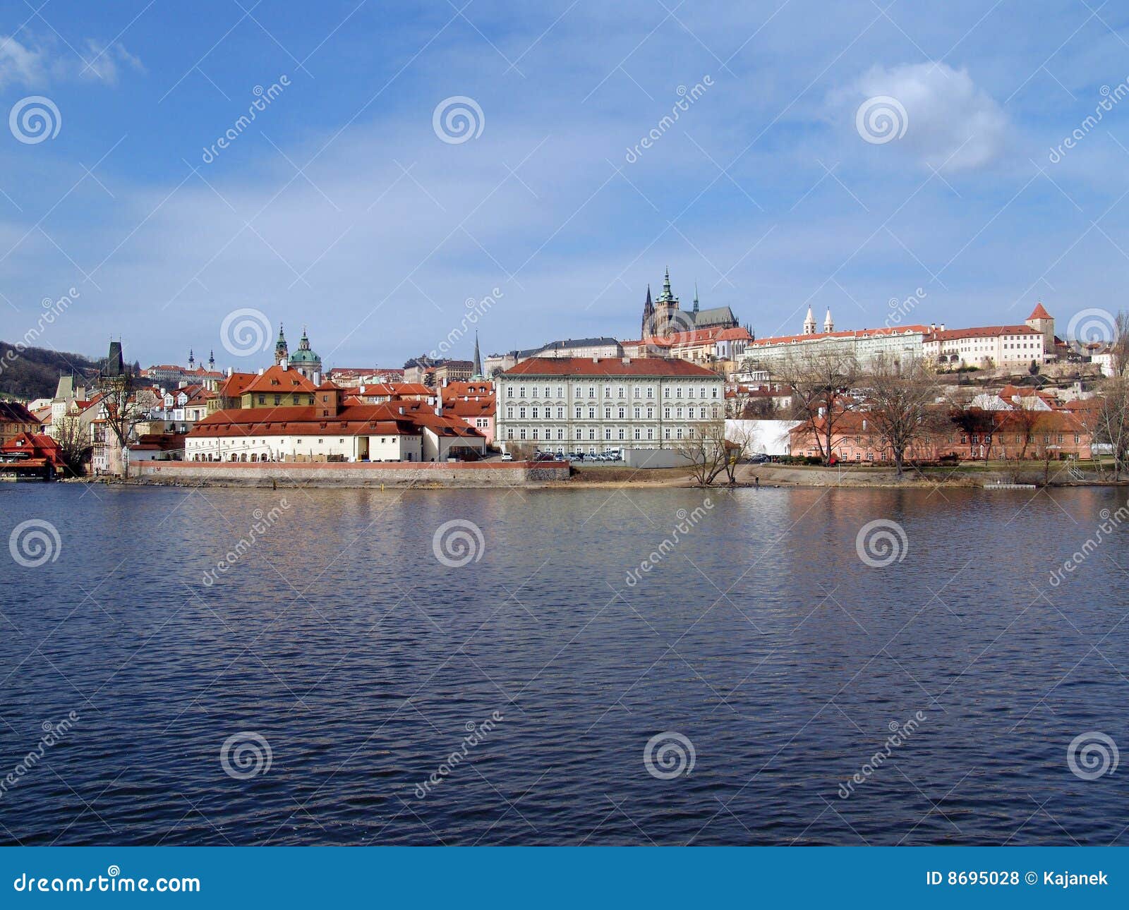 Prague Gothic Castle on the River Vltava Stock Photo - Image of ...