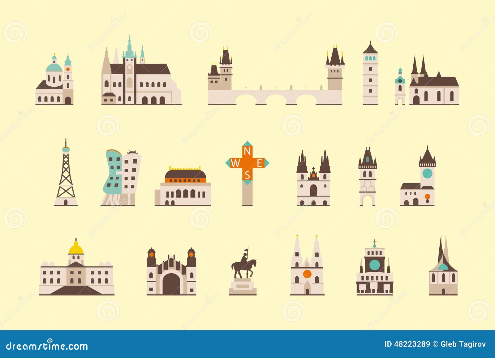 Prague historical building stock vector. Illustration of apartment ...
