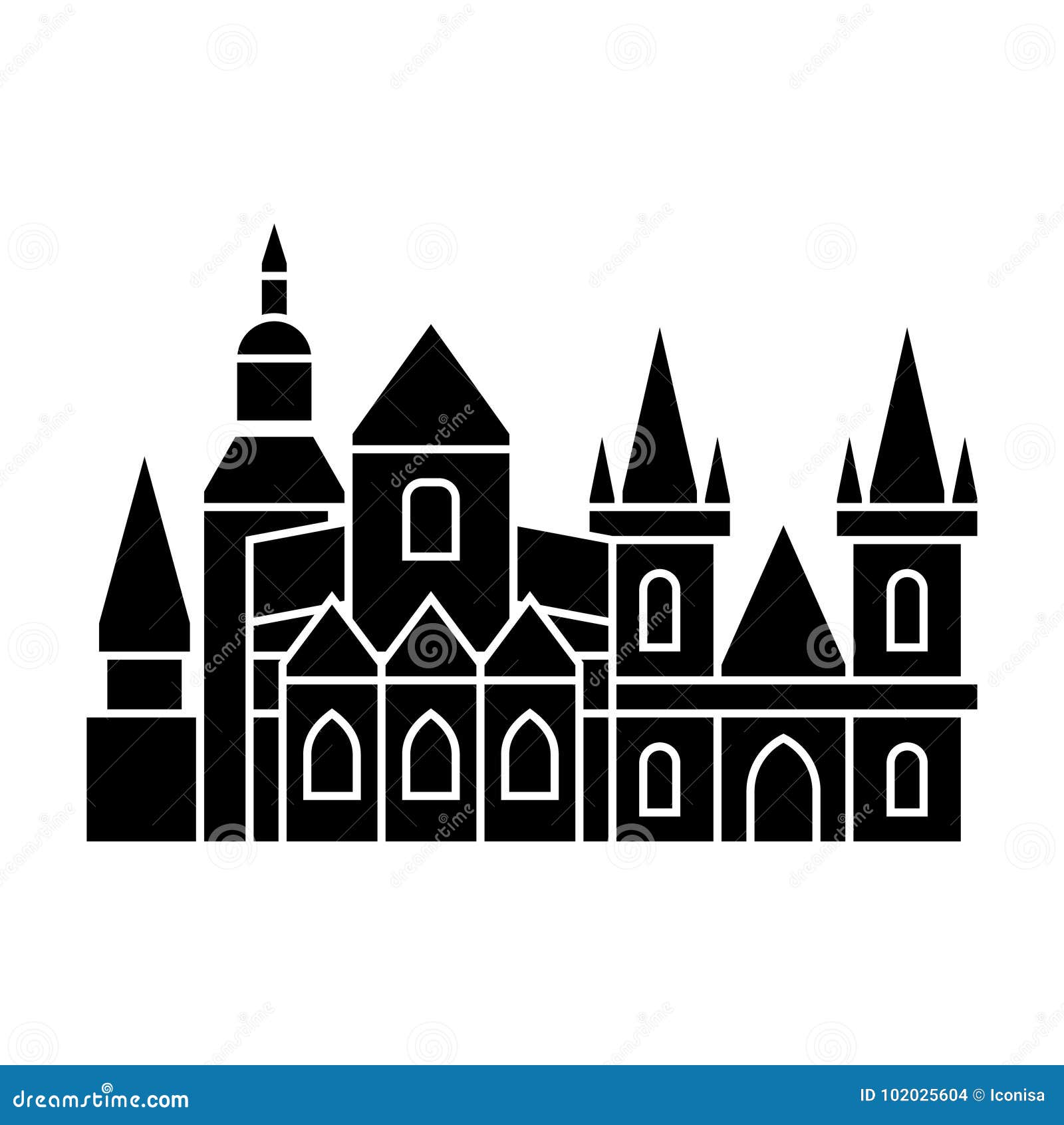 Prague Sign Line Icon Concept. Prague Sign Flat Vector Symbol, Sign ...