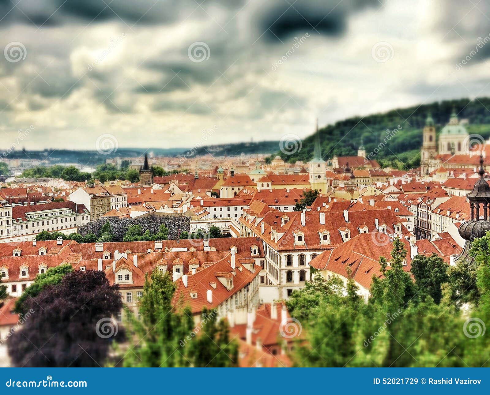 Prague in june stock image. Image of nature, prague, cloudy - 52021729