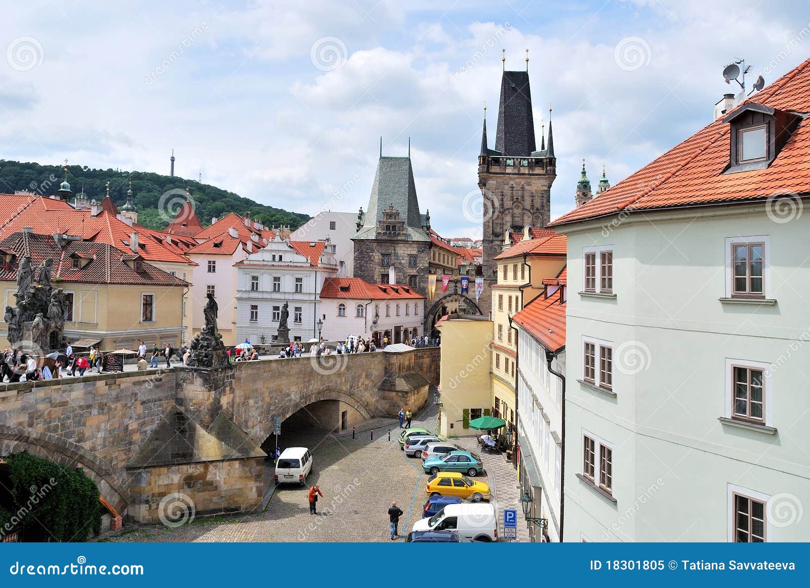 Prague, Lesser Town Tower stock image. Image of buildings - 18301805