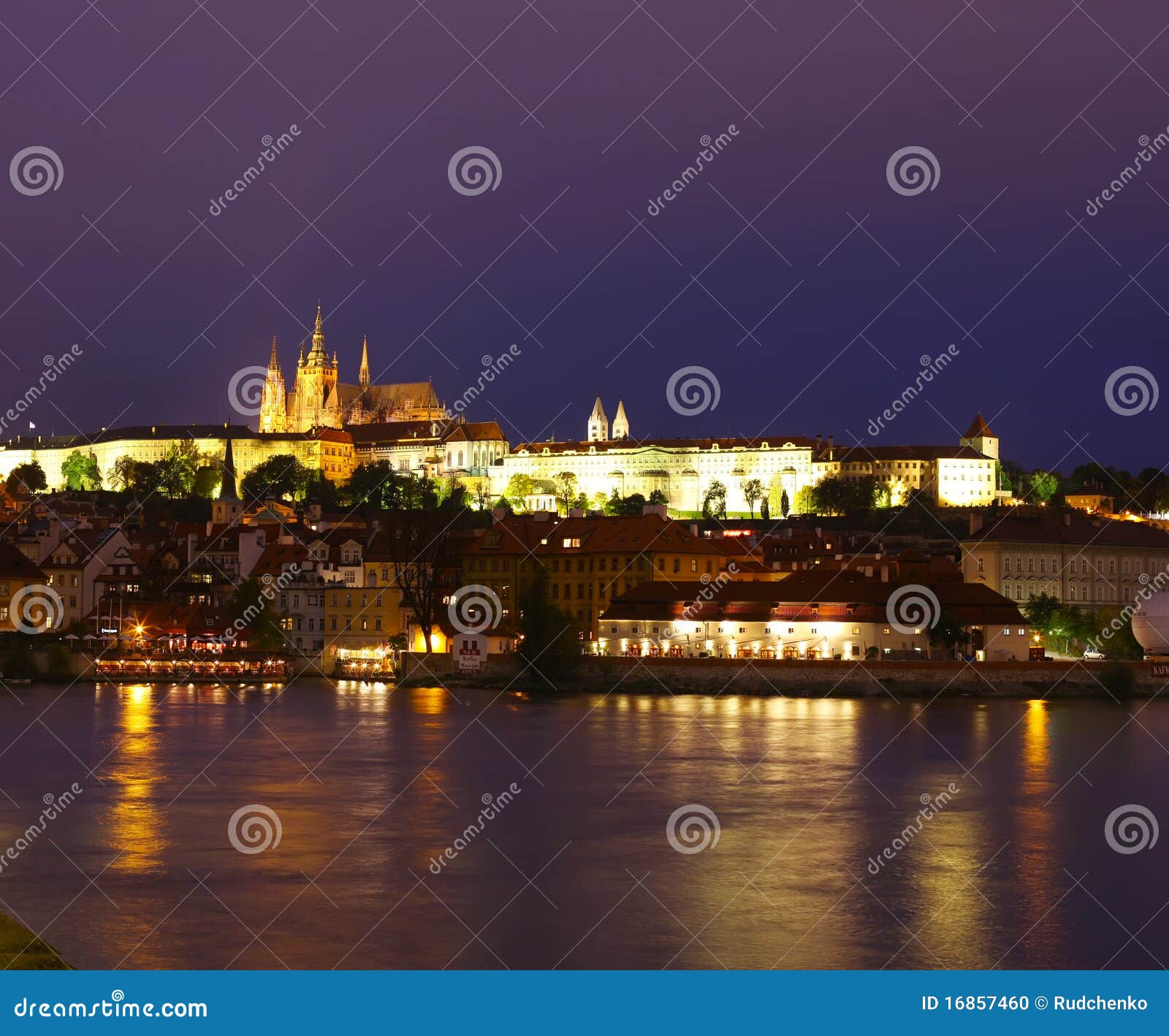 Prague at night stock photo. Image of evening, illumination - 16857460