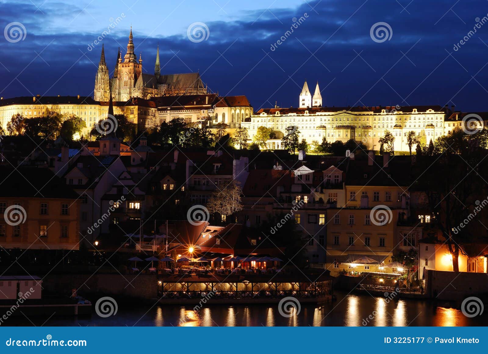 Prague at night stock image. Image of europe, real, dusk - 3225177