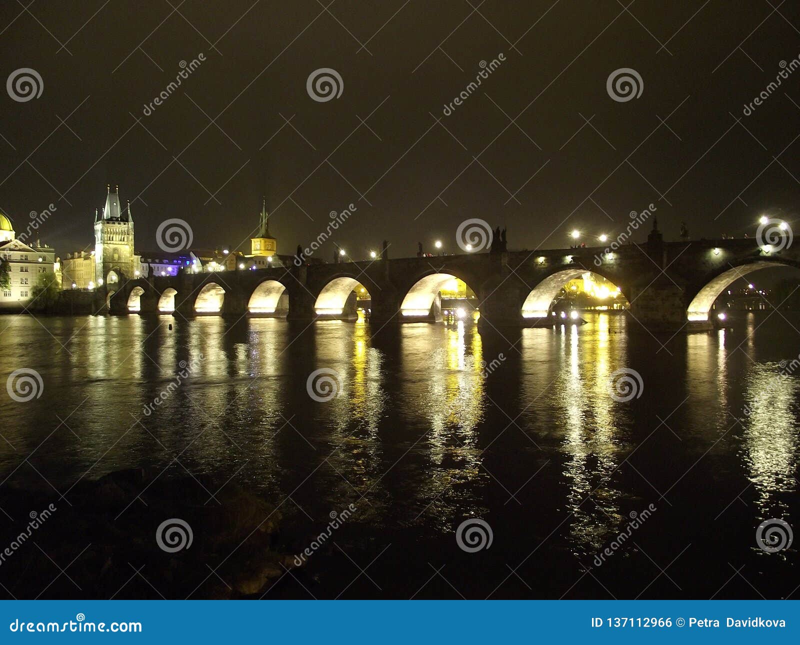 Prague Night Charles Bridge Stock Photo - Image of travel, prague ...