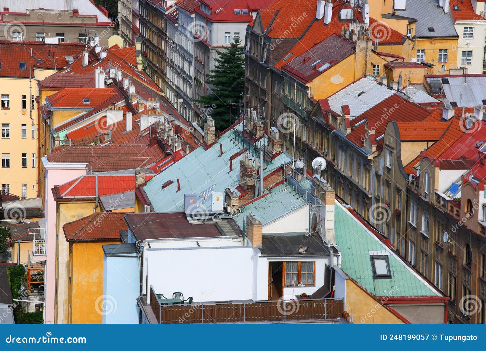 Prague Nusle district stock image. Image of aerial, cityscape - 248199057