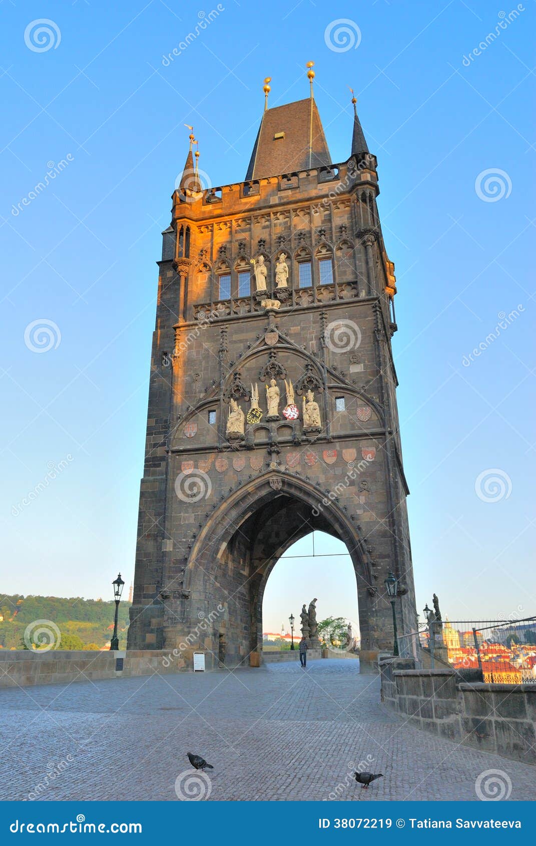 Prague. Old Town Tower at Dawn Stock Image - Image of tower, historic ...
