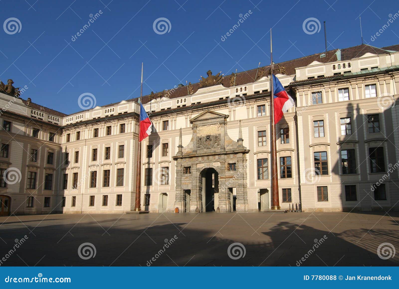 Prague Palace Entrance Gate Stock Photo - Image of grand, courtyard ...