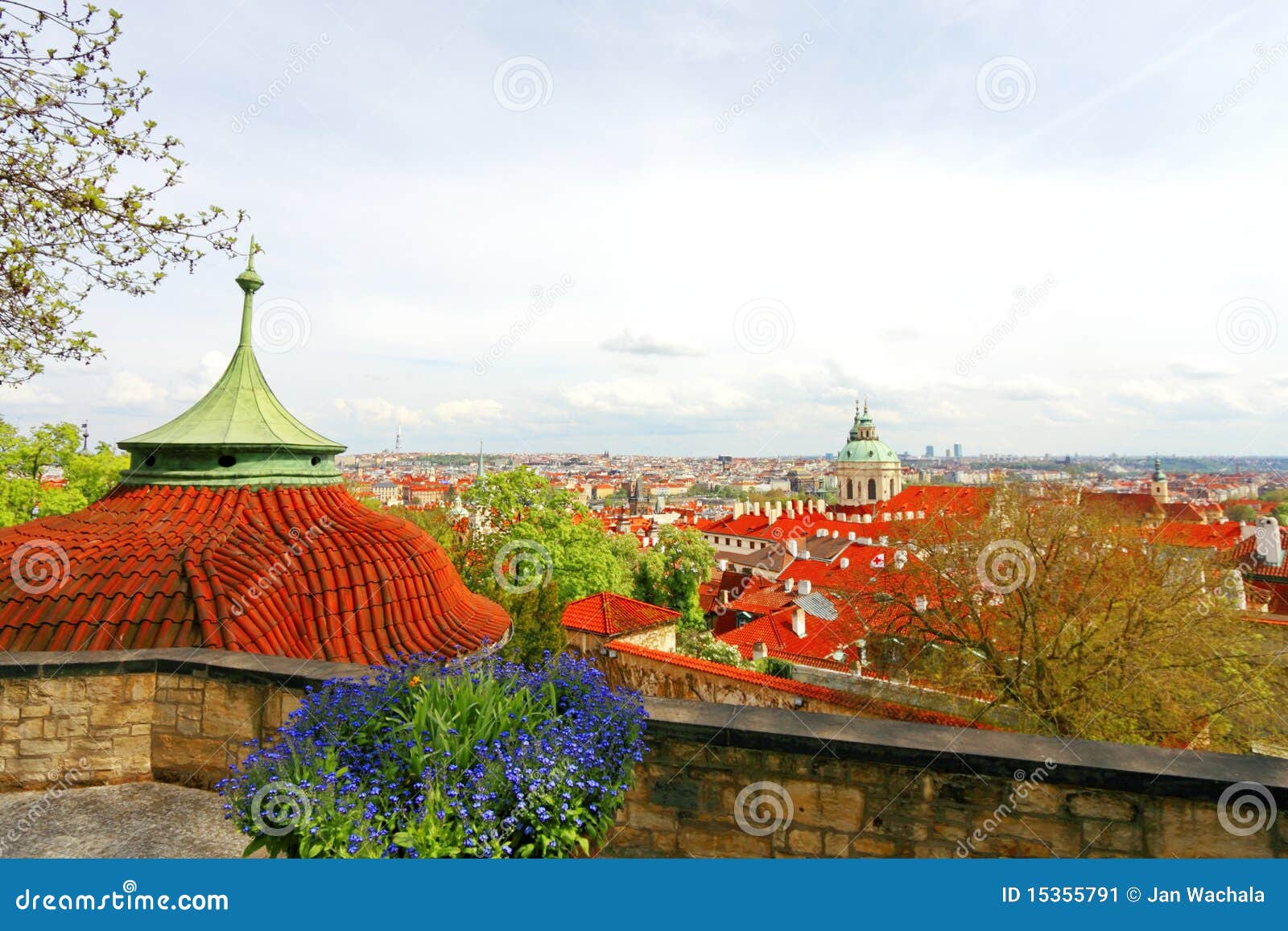 Prague panorama stock image. Image of medieval, tourism - 15355791