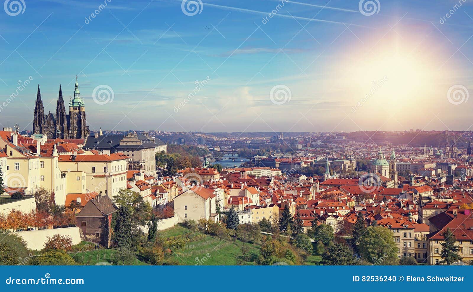 Prague panorama stock photo. Image of panorama, architectonic - 82536240