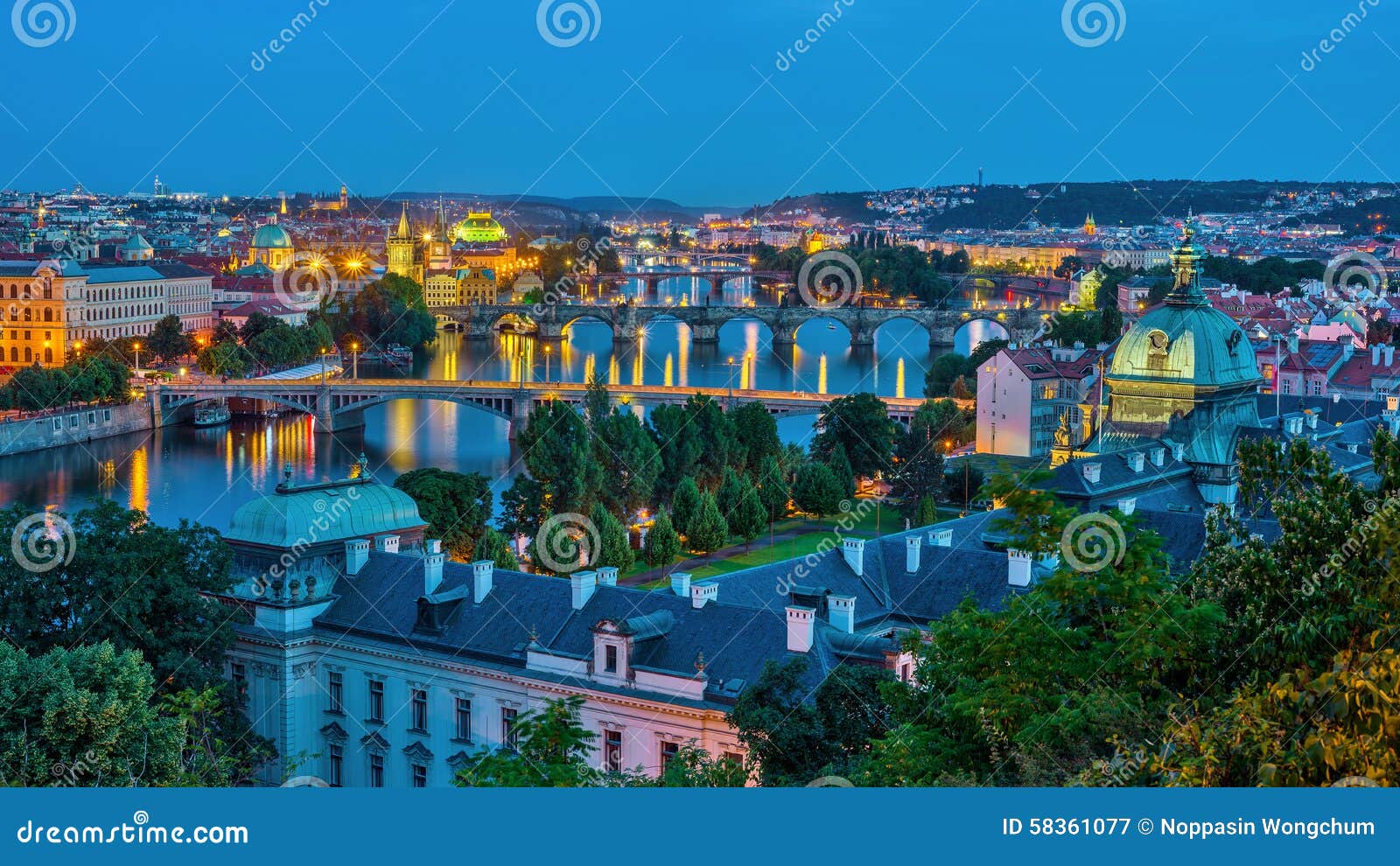 Prague Panorama - Czech Republic Editorial Photography - Image of ...