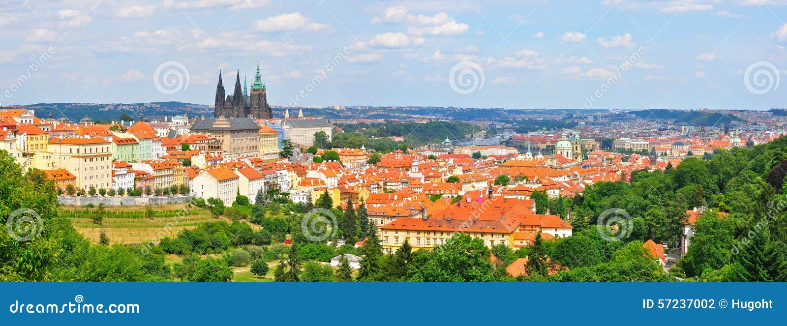 Prague Panorama, Czech Republic Stock Photo - Image of chateau ...