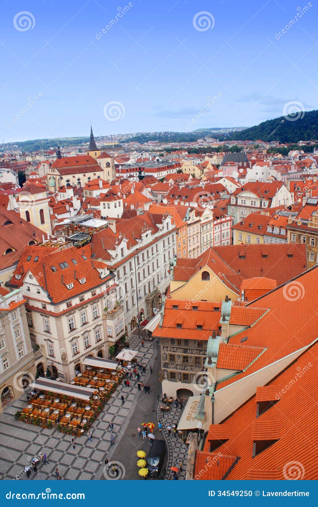 Prague Panorama from Rathaus Editorial Image - Image of prague, namesti ...