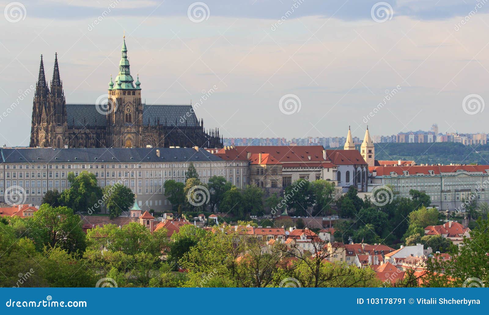 Prague Panoramic view stock image. Image of landmark - 103178791