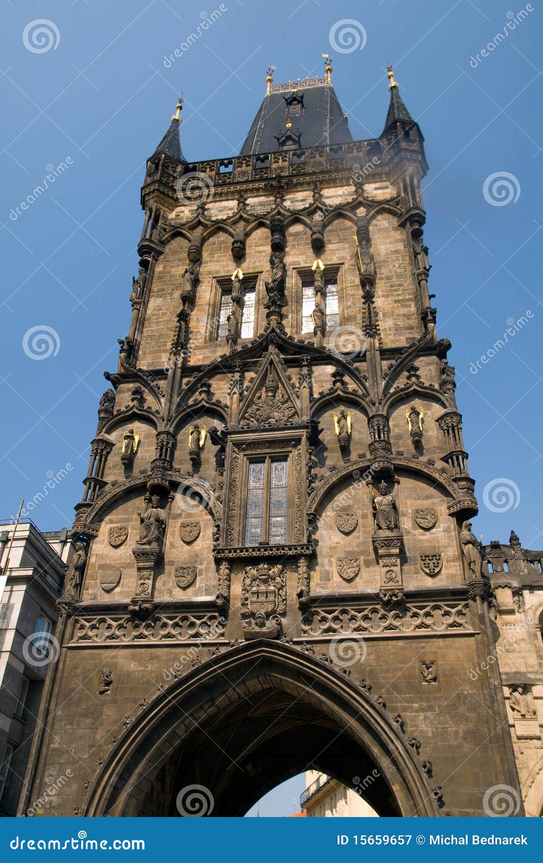 Prague. Powder Gate - Prasna Brana Stock Image - Image of famous, brana ...