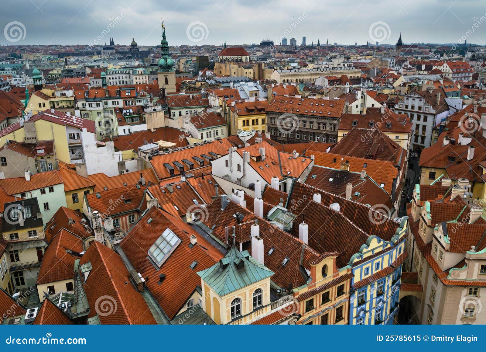 Prague Roofs at High Point of View Stock Image - Image of national ...