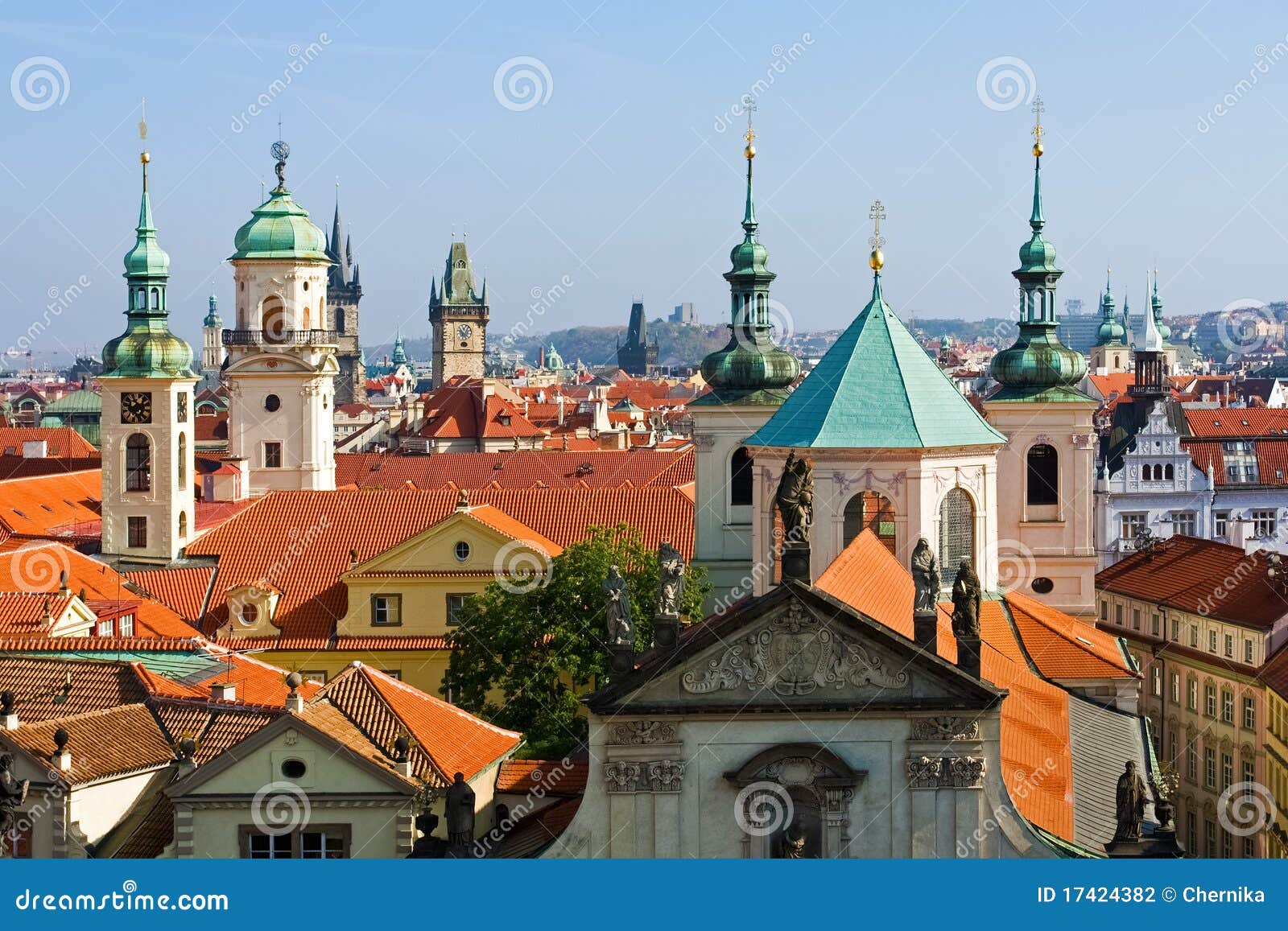 Prague rooftops stock photo. Image of detail, republic - 17424382