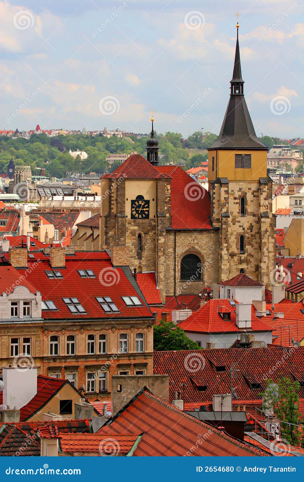 Prague Rooftops stock photo. Image of architecture, town - 2654680