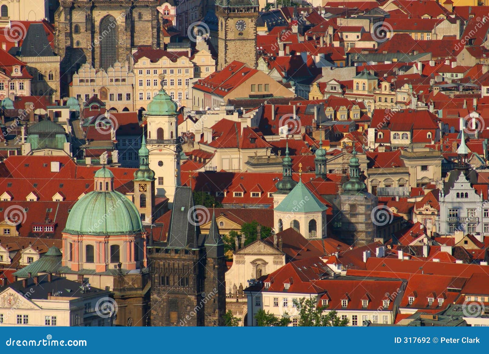 Prague rooftops stock photo. Image of republic, brick, green - 317692