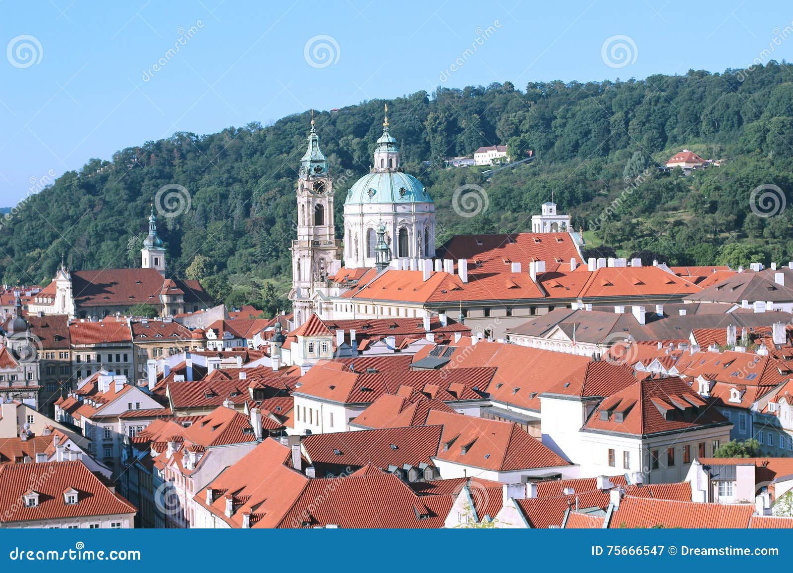 On the Prague Rooftops View from Stock Image - Image of river, tile ...