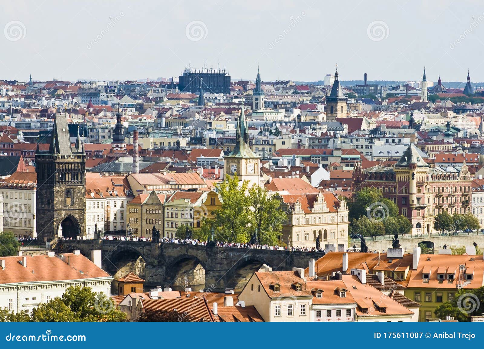Prague Skyline from View the Castle Stock Image - Image of urban ...