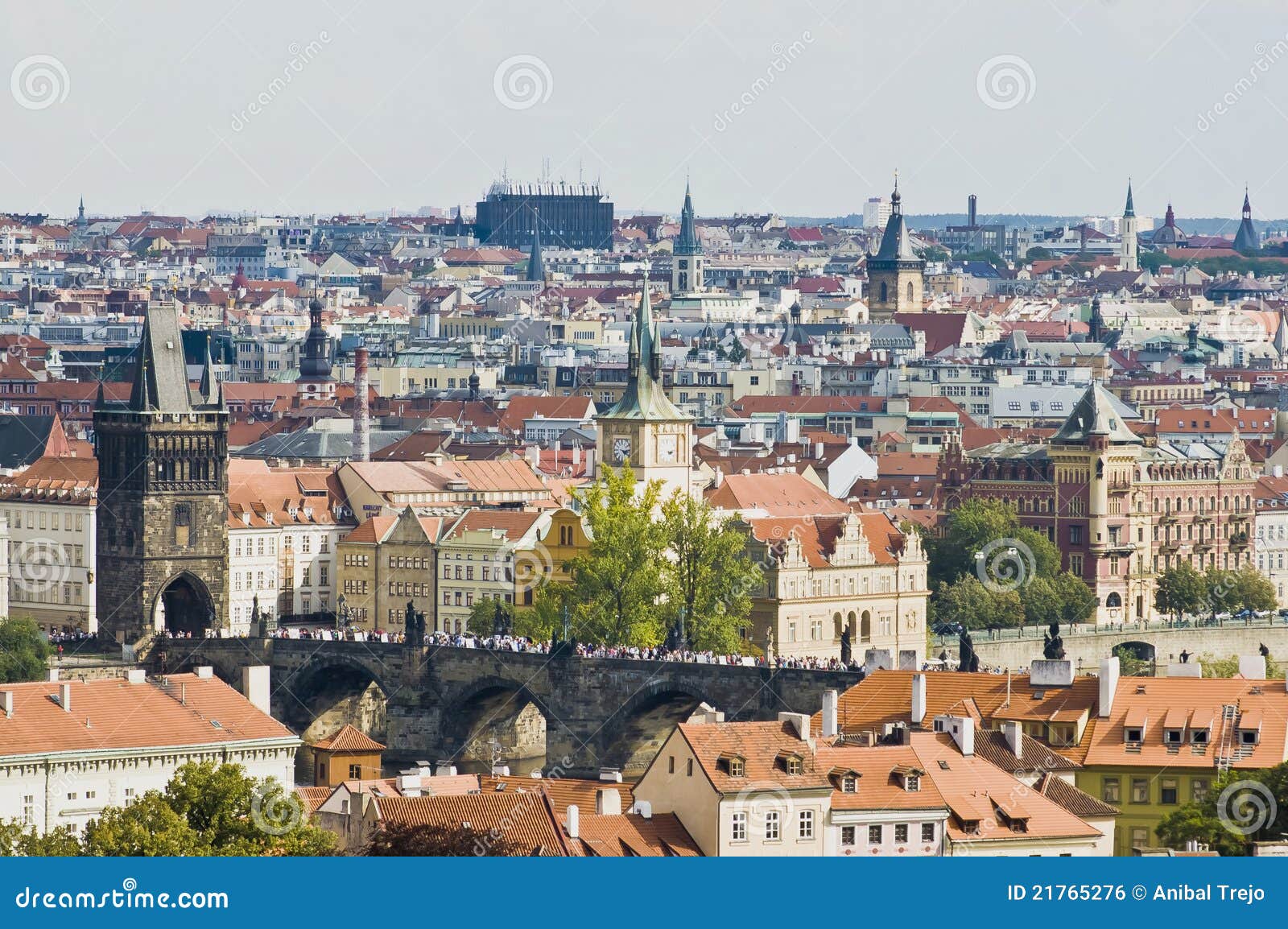 Prague Skyline from View the Castle. Stock Photo - Image of eastern ...